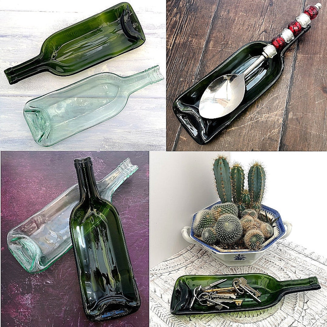 Handmade Fused Glass Recycled Wine Bottle Dish - Squashed Slumped ...