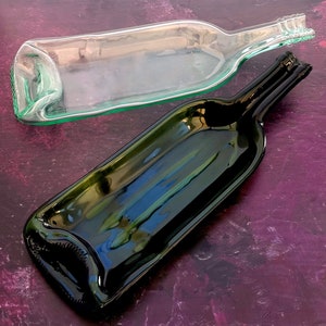 Handmade Fused Glass Recycled Wine Bottle Dish - Squashed Slumped ...