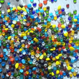 Tumbled Glass - Tiny Pieces, Various Colour Mix - Mixed Sizes / Amounts ...