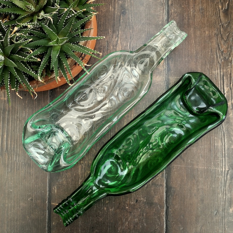Handmade Fused Glass Recycled Wine Bottle Spiral Pattern Dish - Slumped ...