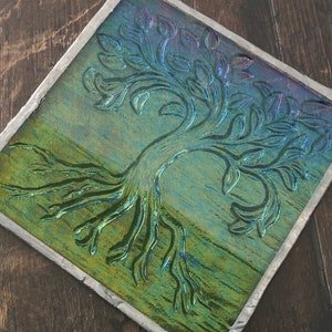 Handmade Fused Glass Tree of Life Picture - Hanging Wall Plaque ...