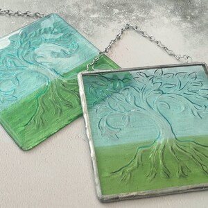 Handmade Fused Glass Tree of Life Picture - Hanging Wall Plaque ...