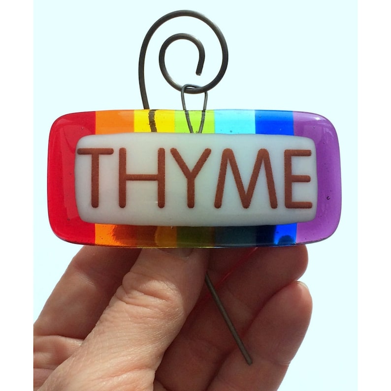 Handmade Fused Glass Vegetable Herb Garden Plant Name Label / - Etsy