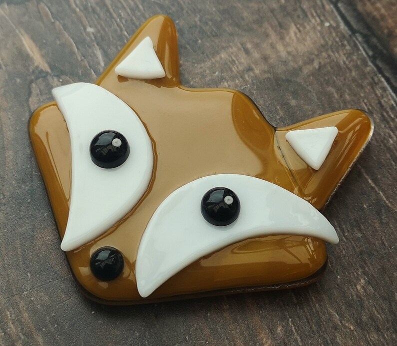 Handmade Fused Glass Fox Face Fridge Magnet - Fox Gift - Foxy ...