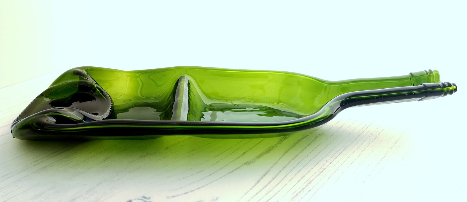 Handmade Fused Glass Dual Split Recycled Wine Bottle Dish - Squashed ...