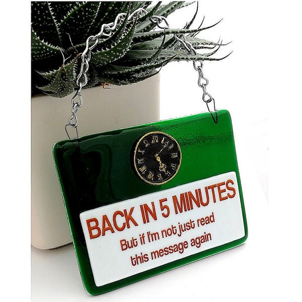Be Back in 5 Minutes Sign - Etsy