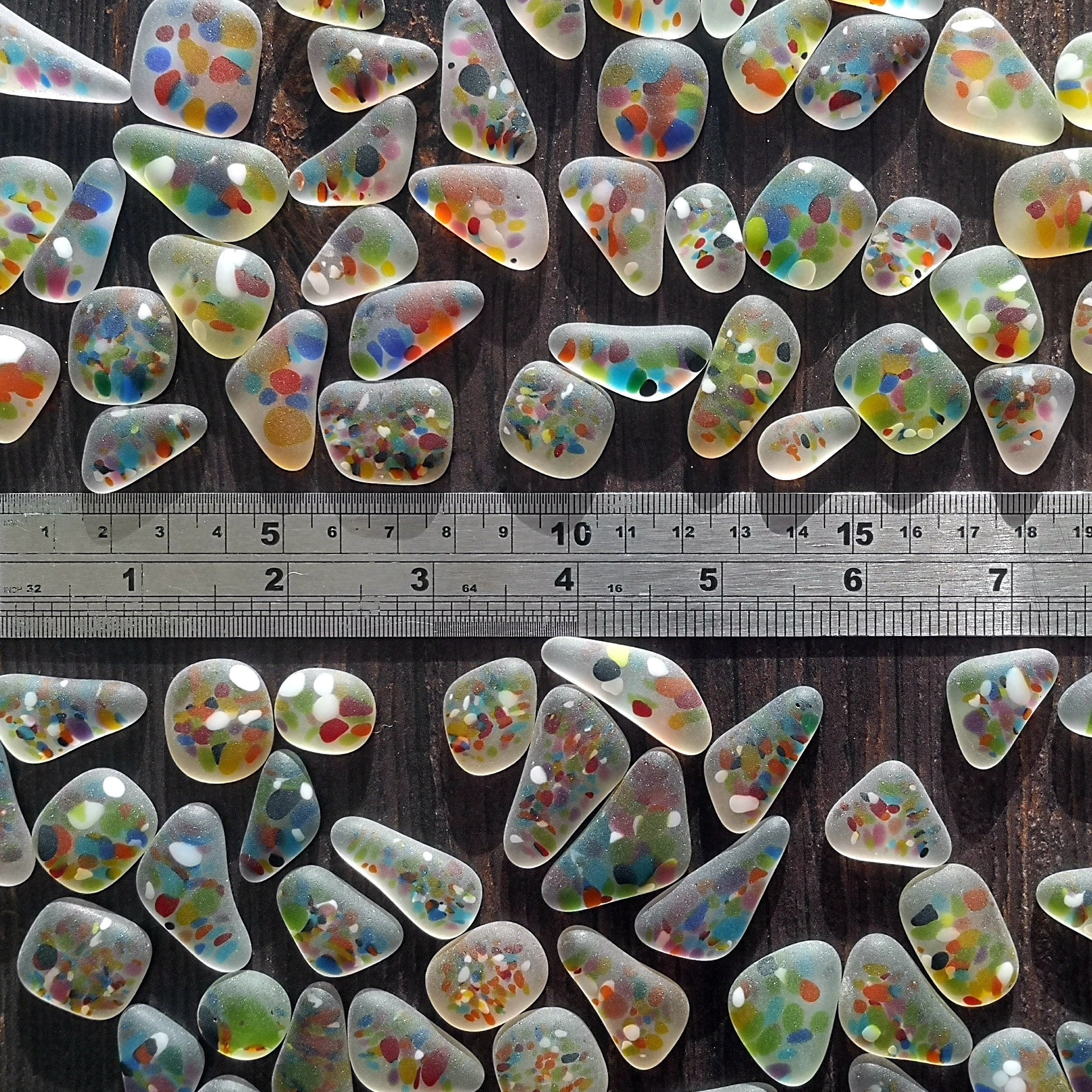 Tumbled Glass - Spotty - Mixed Sizes / Amounts - Raw Pieces to Use in ...