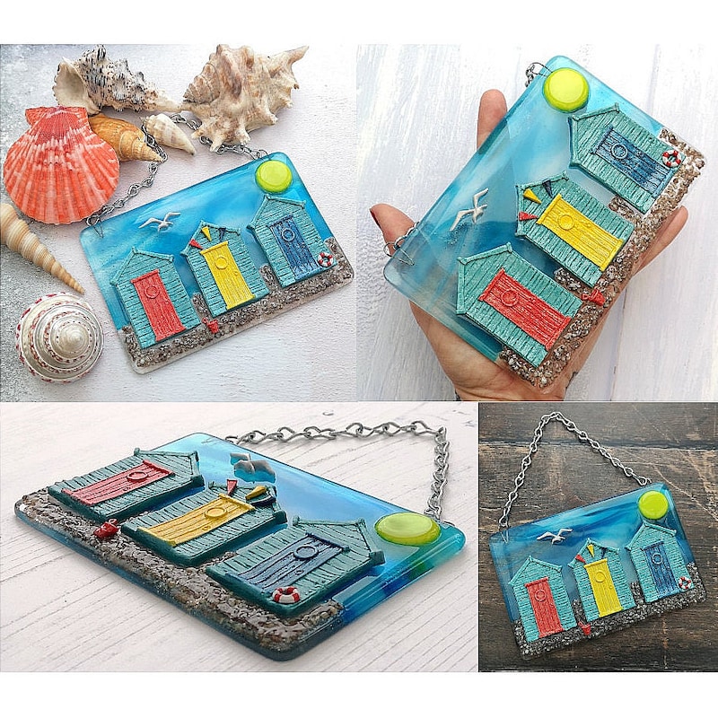 Fused Glass Beach Scene - Etsy