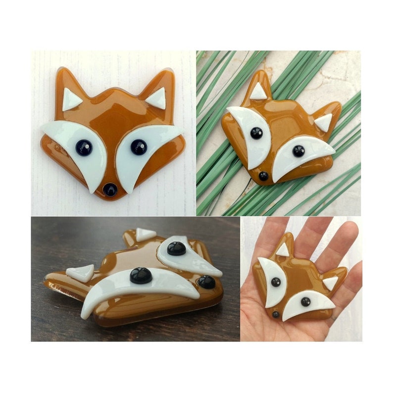 Handmade Fused Glass Fox Face Fridge Magnet Fox Gift Foxy - Etsy