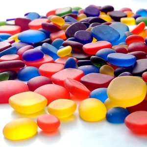 Tumbled Glass - Rainbow Colour Mix - Mixed Sizes / Amounts - Raw Pieces ...