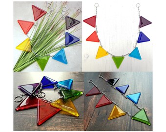 Stained Glass Rainbow Bunting Suncatcher - Etsy UK