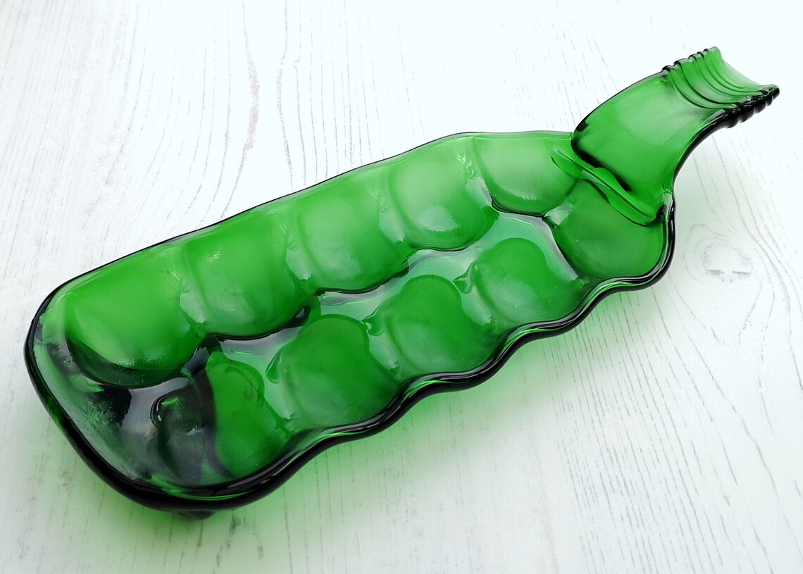 Handmade Fused Glass Multi Section Recycled Wine Bottle Dish - Squashed ...