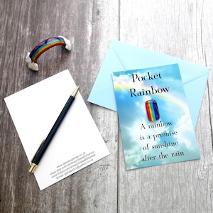 Handmade Fused Glass Pocket Rainbow - on Postcard With Envelope - 4 ...