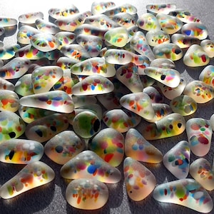 Tumbled Glass - Spotty - Mixed Sizes / Amounts - Raw Pieces to Use in ...