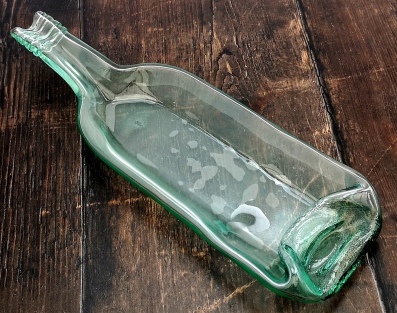 Handmade Fused Glass Recycled Wine Bottle Dish - Squashed Slumped ...