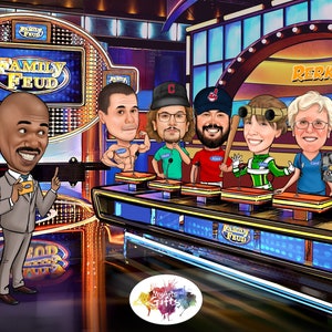 Group Caricatures / Group Cartoons - Custom Drawn and Personalised - Etsy