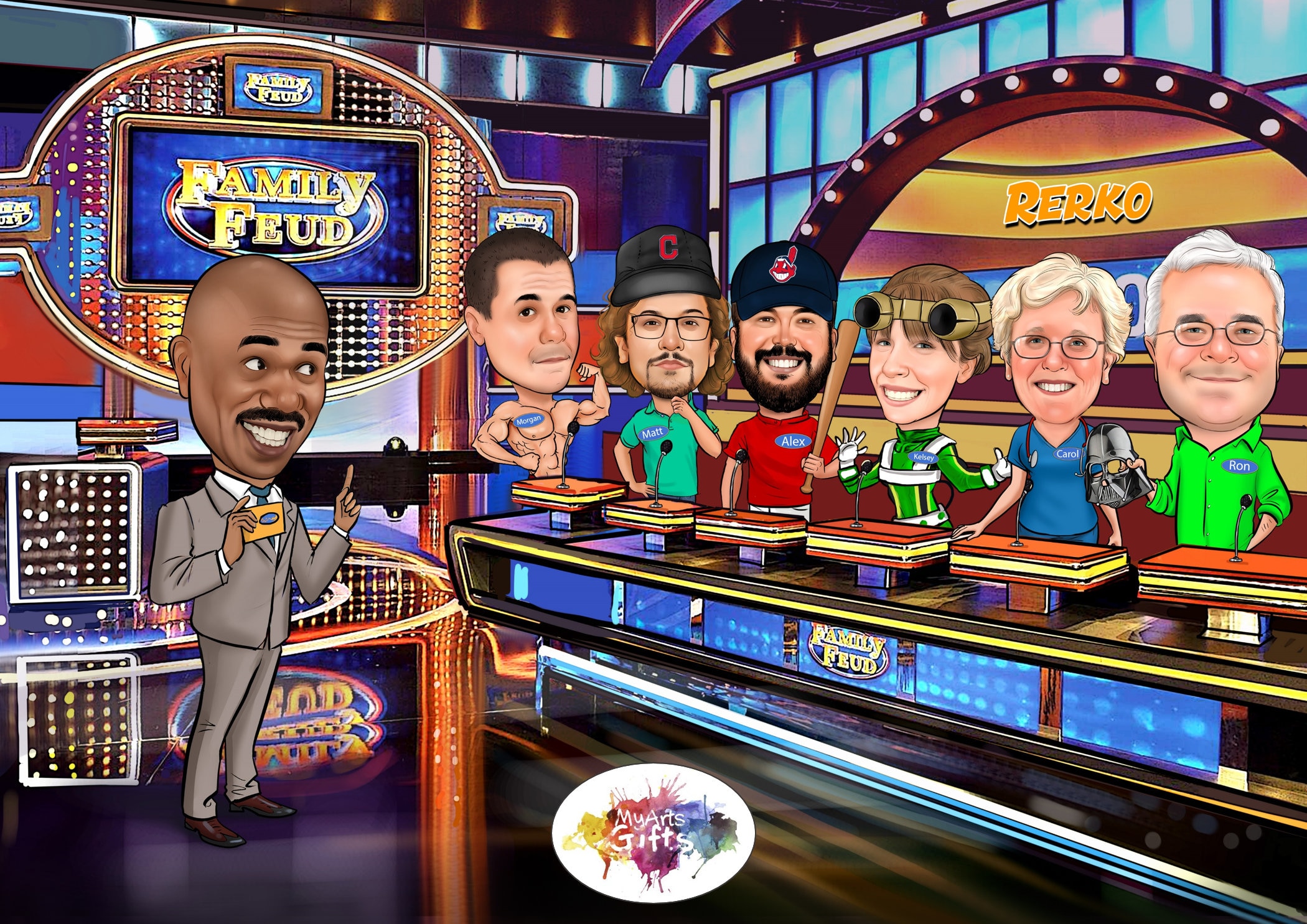 Group Caricatures / Group Cartoons Custom Drawn and | Etsy