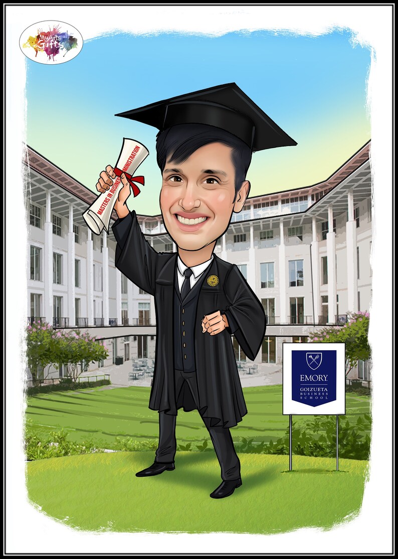 Graduation Gifts Caricatures / College Graduation Cartoon / Unique ...