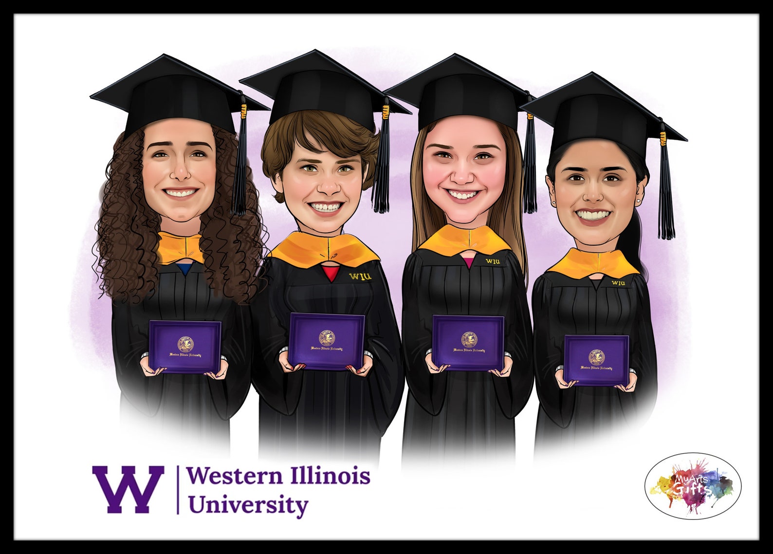 Graduation Gifts Caricatures / College Graduation Cartoon / Unique ...
