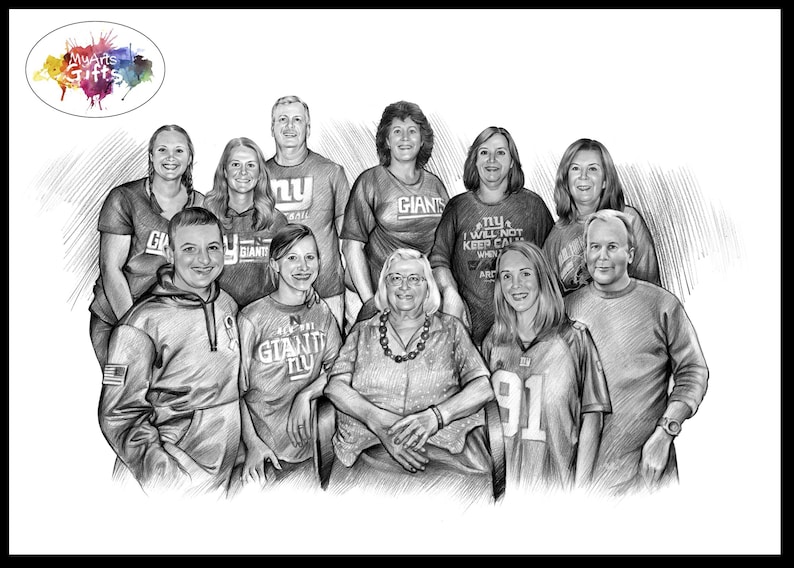 Personalized Drawing Pencil Sketch Great for Family - Etsy