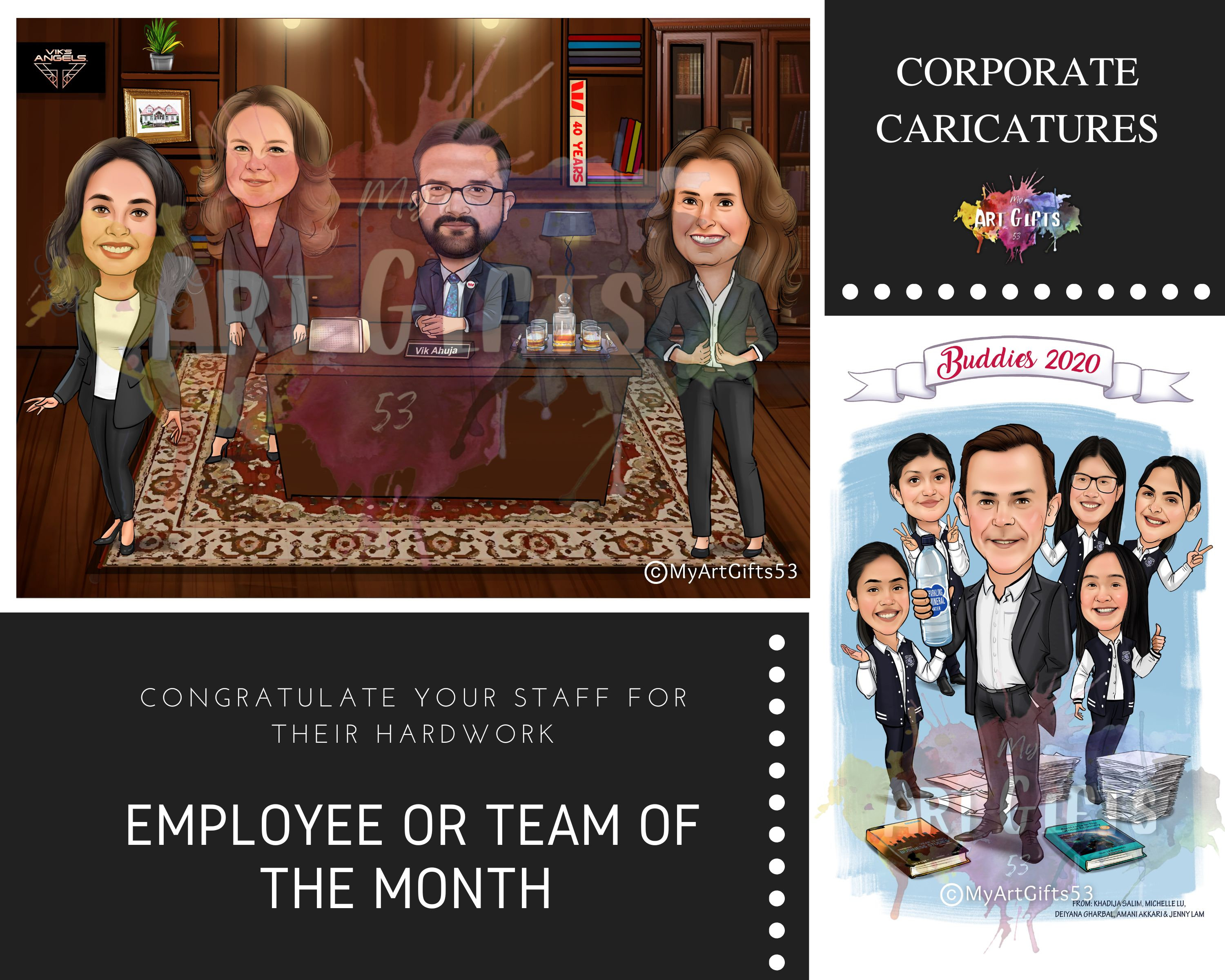Employee of the Month Gifts Caricature Gifts - Etsy UK