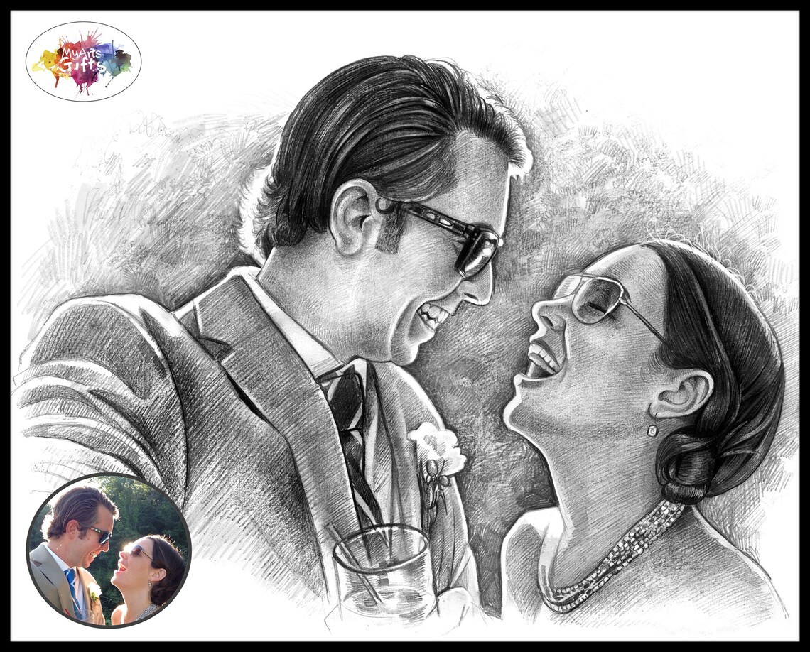 Couples Pencil Sketch / Pencil Drawing / Custom Sketch for | Etsy