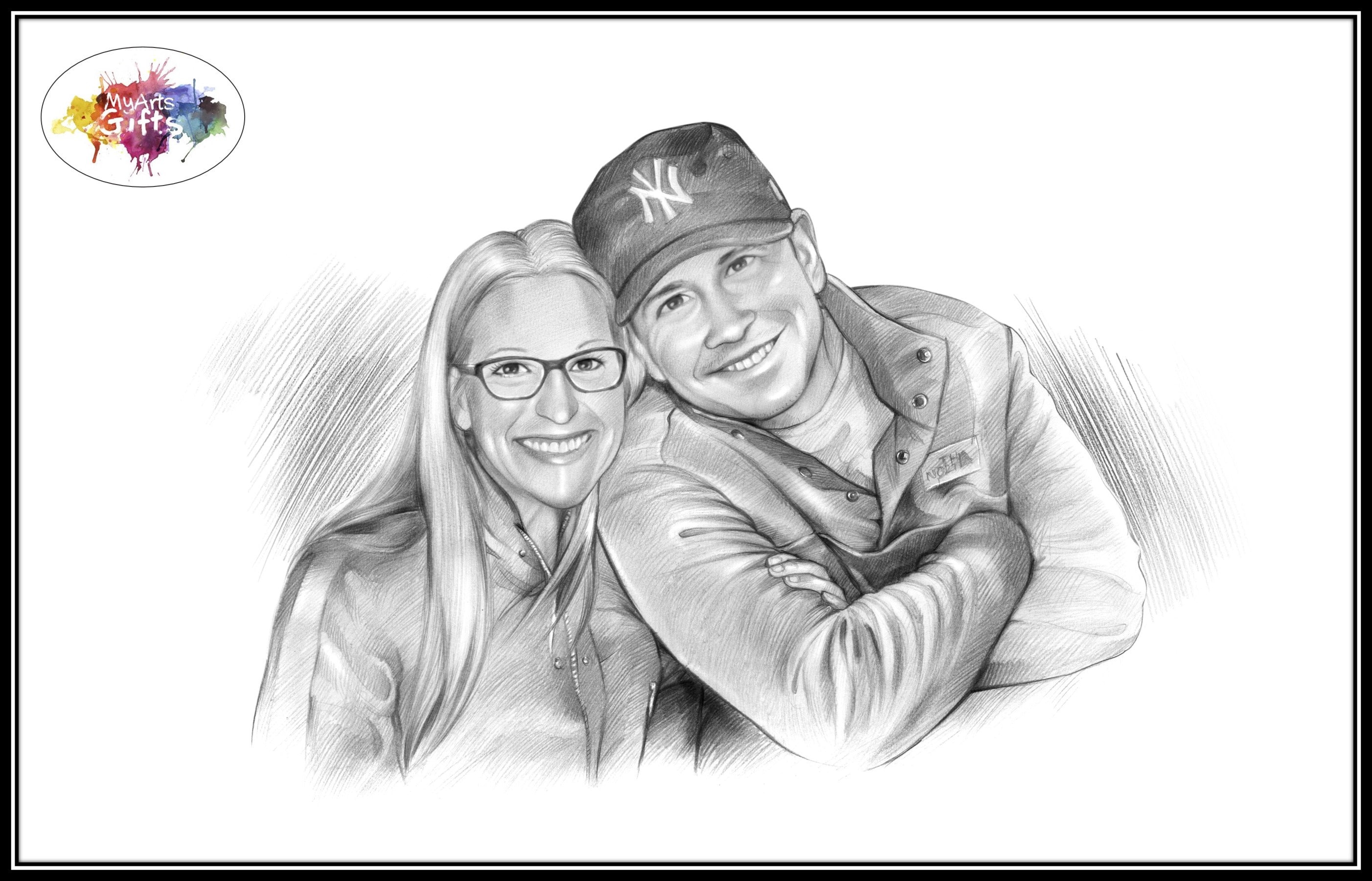 Couples Pencil Sketch / Pencil Drawing / Custom Sketch for | Etsy