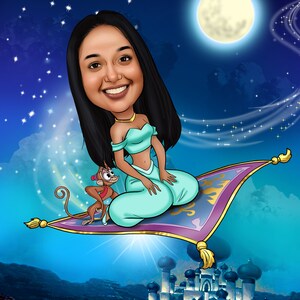 Princess Caricature - Hand Drawn From Your Photos - Caricature Gifts ...