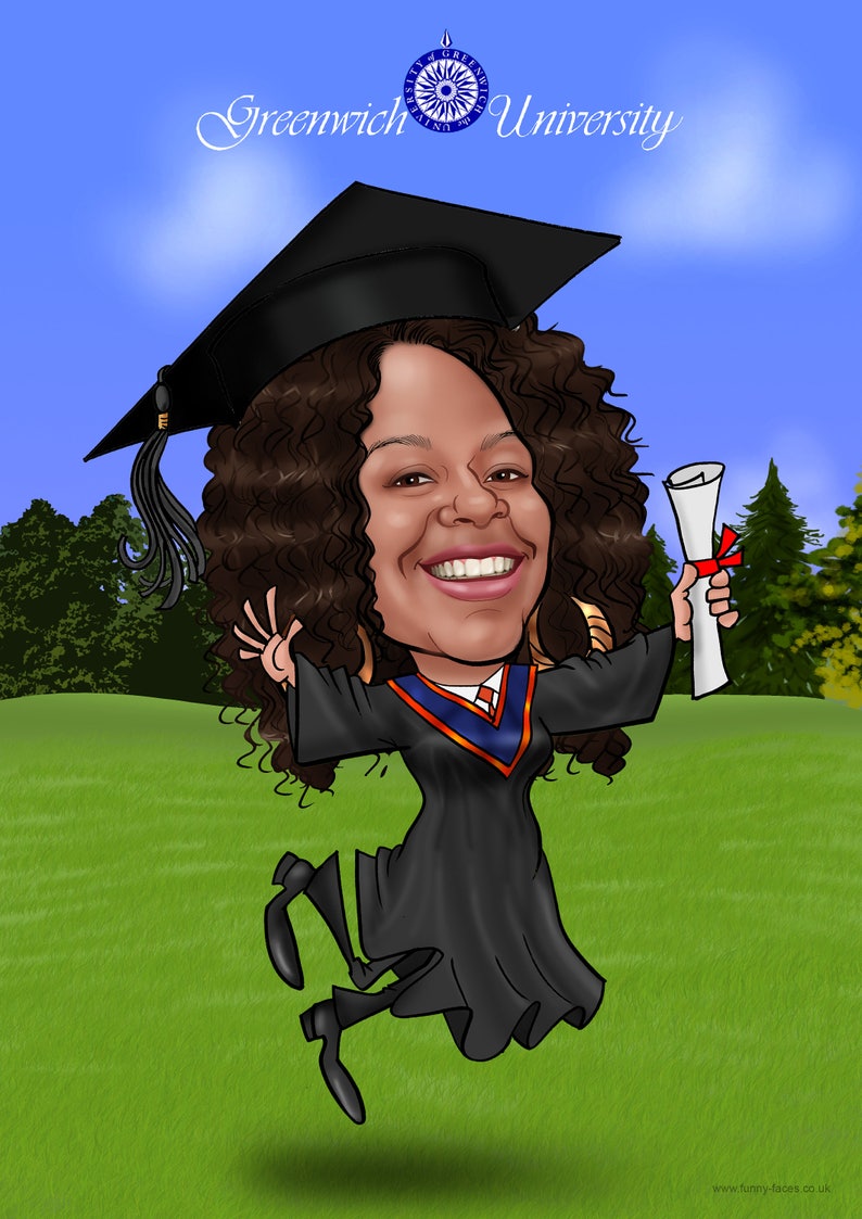 Graduation Gifts Caricatures / College Graduation Cartoon / Unique ...