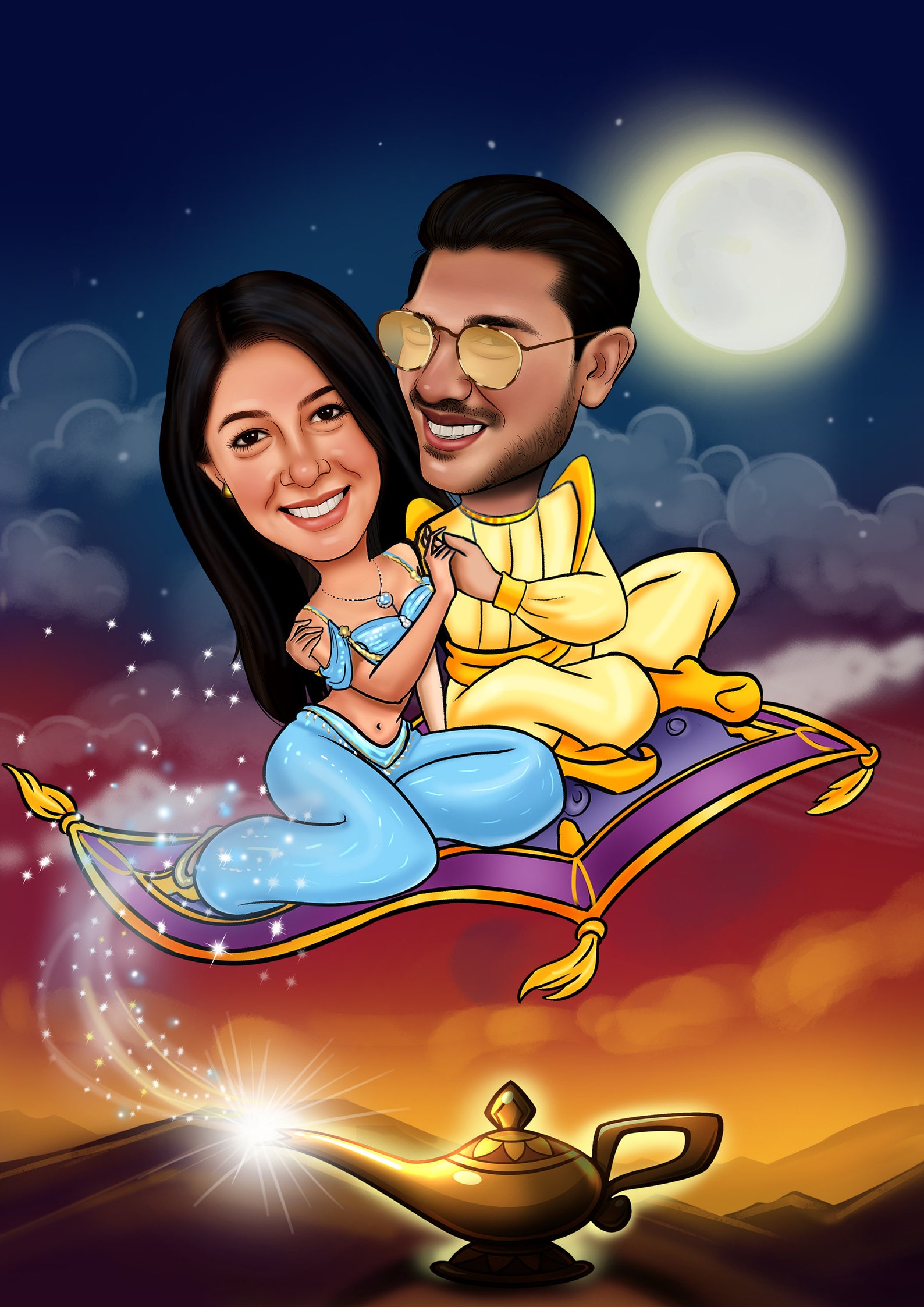 Princess Caricature Hand Drawn From Your Photos Caricature - Etsy UK