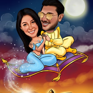 Princess Caricature - Hand Drawn From Your Photos - Caricature Gifts ...