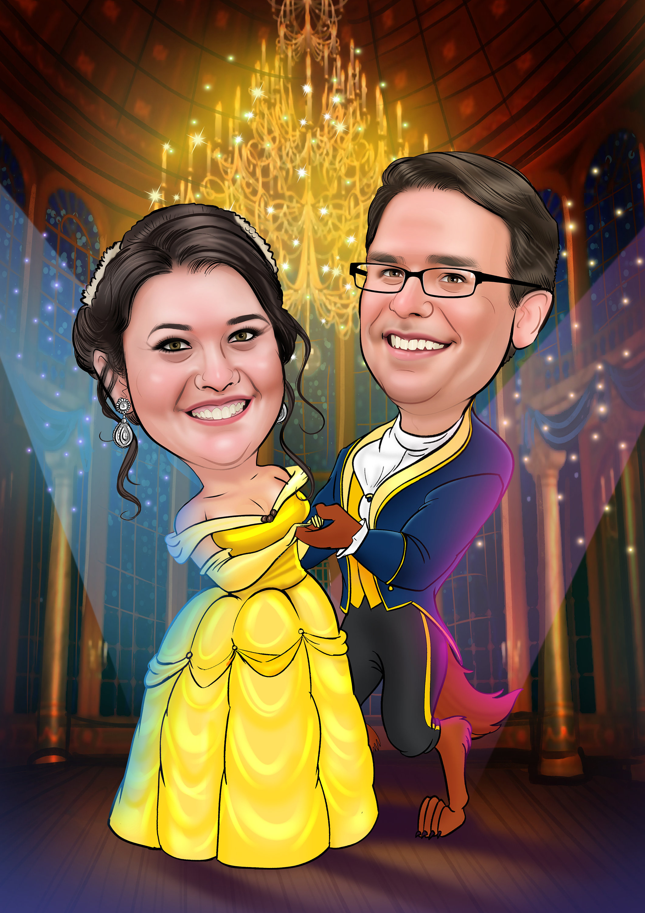 Princess Caricature Hand Drawn From Your Photos Caricature - Etsy UK