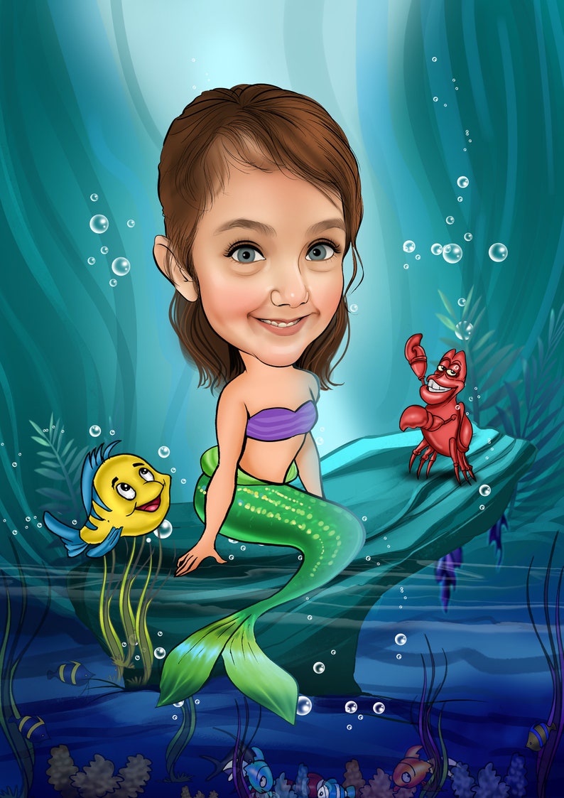 Princess Caricature Hand Drawn From Your Photos Caricature - Etsy UK