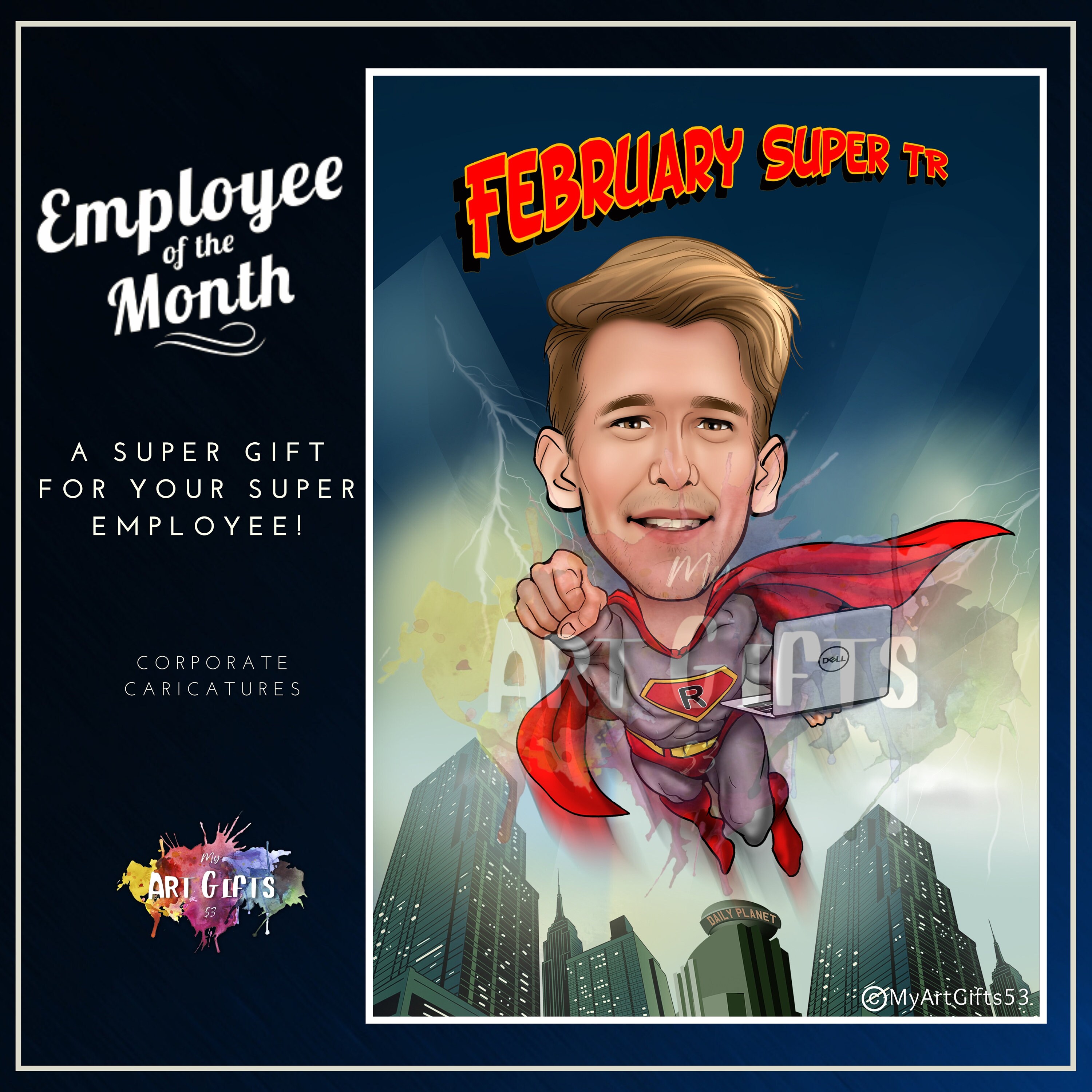 Employee of the Month Gifts - Caricature Gifts - Etsy