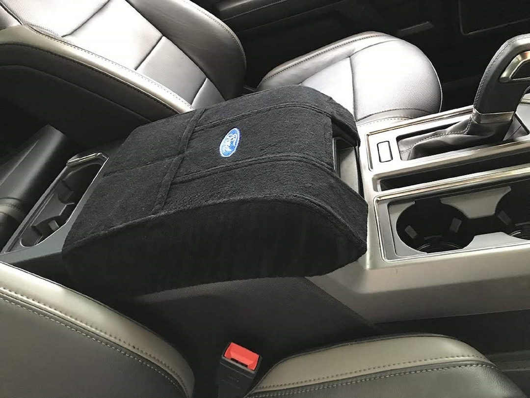 Fits Ford 2021 2024 F150 F250 Black Cotton Terry Velour Center Console ...
