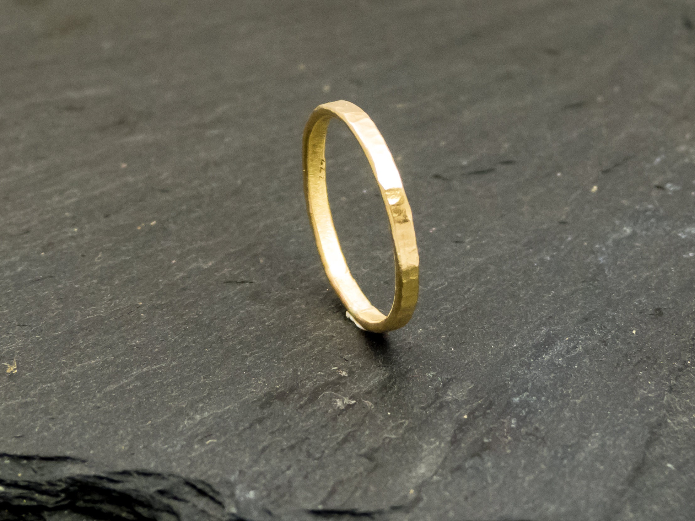 Ring 333 Gold 8 CT gehämmert Breite nach Wunsch | Etsy
