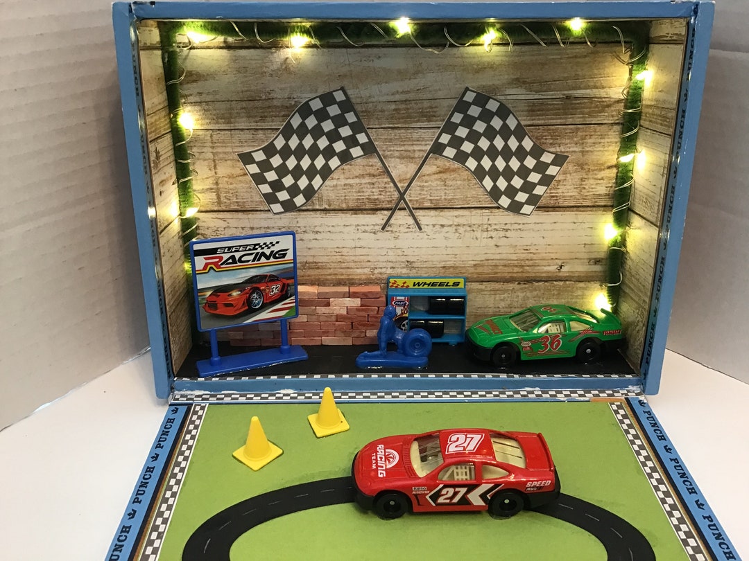 NASCAR Cigar Box Diorama - Etsy