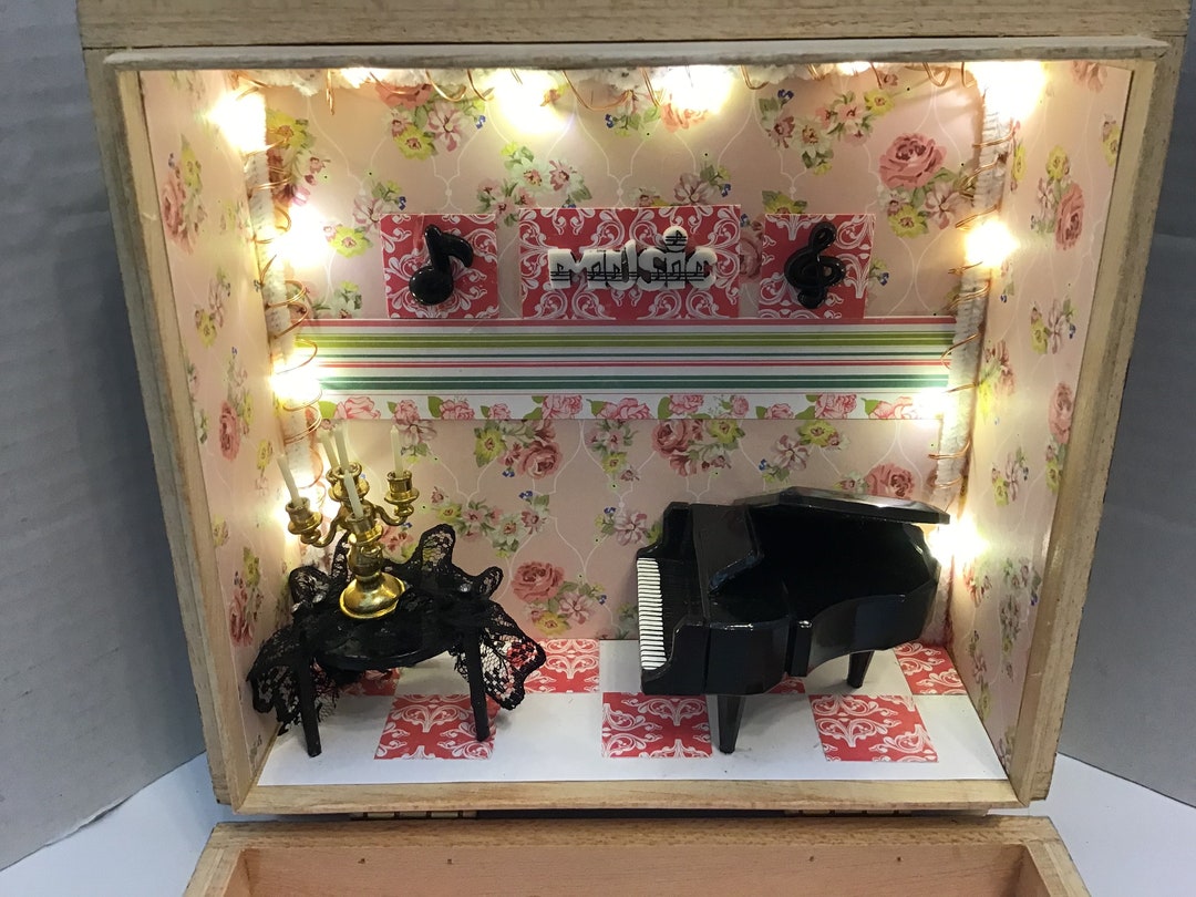 Cigar Box Piano Diorama - Etsy
