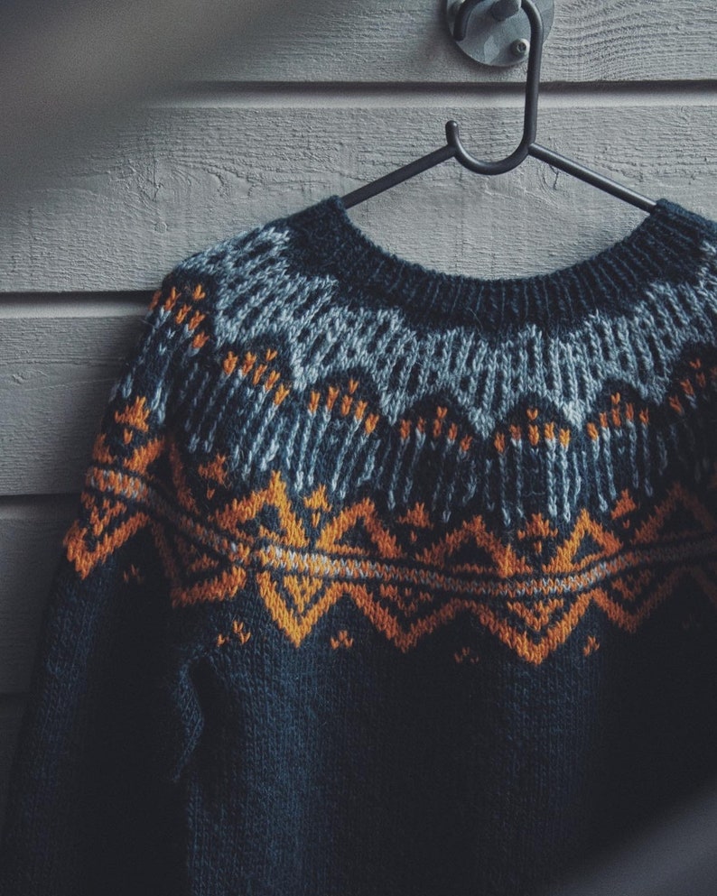 Gemstone Round-yoke Sweater Knitting Pattern Instant Download - Etsy