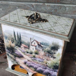 Tea Bag House T in Provence Style- Handcrafted Tea Box - Handmade Large ...