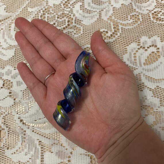 Handmade hand blown murano style glass spiral swirl b… - Gem