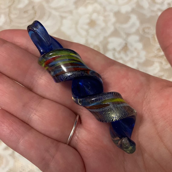 Handmade hand blown murano style glass spiral swirl b… - Gem