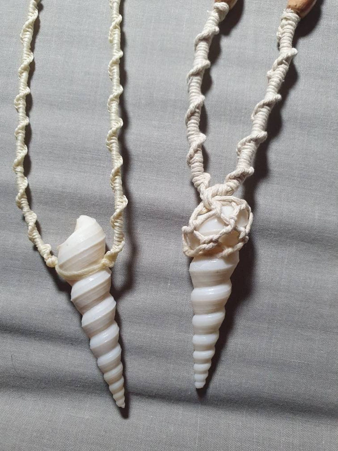 Shell Macrame Necklace - Etsy
