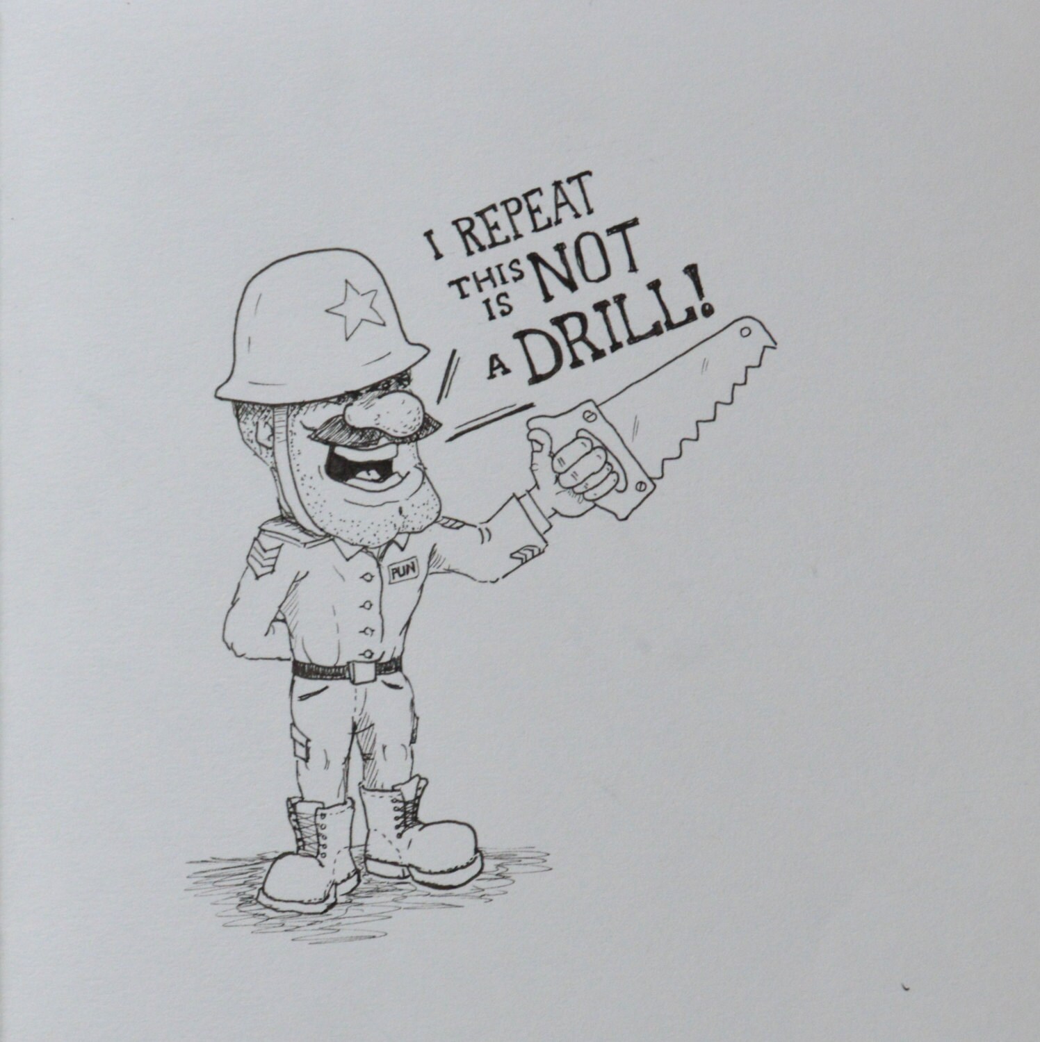 ORIGINAL "drill Sergeant" Cartoon, or 1 of 5 Limited Edition Prints ...