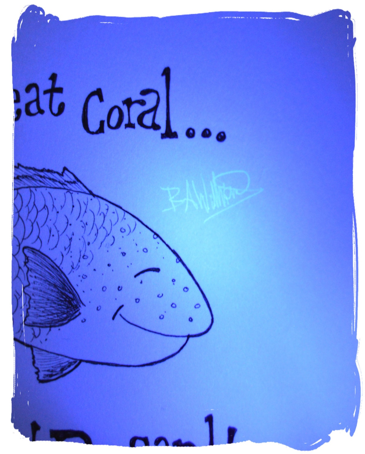 ORIGINAL parrotfish Poo Drawing, or 1 of 5 Limited Edition Prints ...