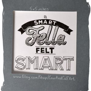 ORIGINAL a Smart Fella Drawing or 1 of 5 Limited - Etsy