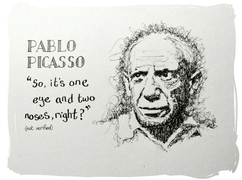 ORIGINAL pablo Picasso Funny Quotation Drawing or - Etsy