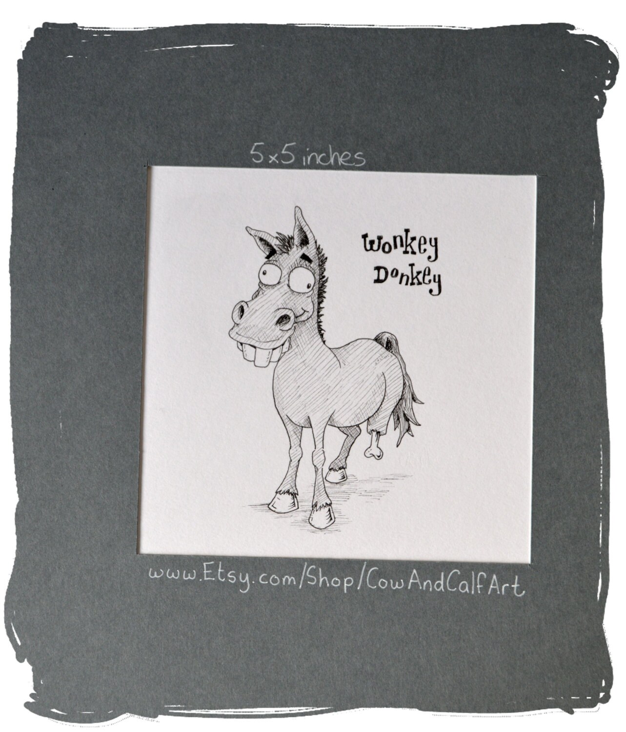ORIGINAL wonkey Donkey Drawing, or 1 of 5 Limited Edition Prints Funny ...