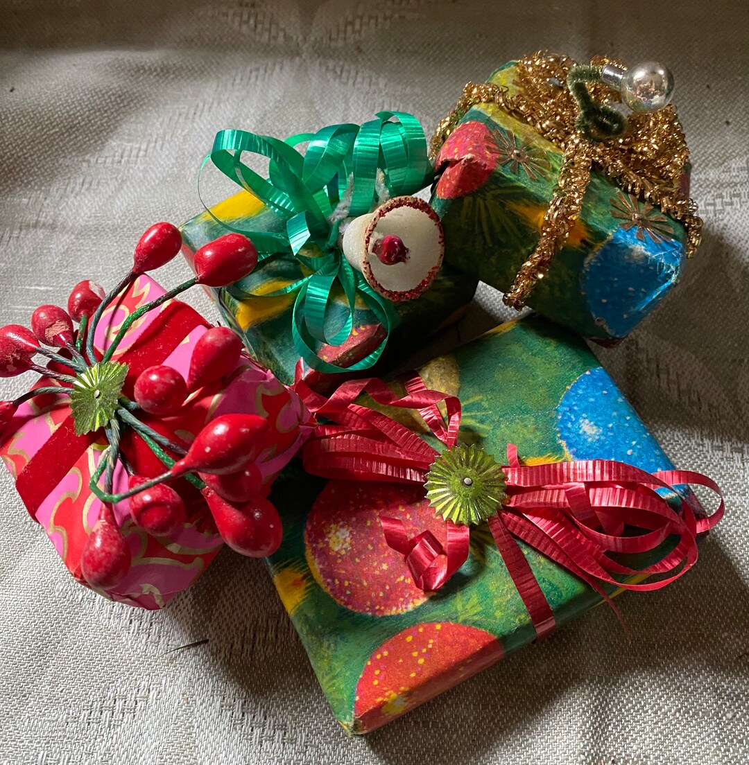 Vintage Christmas Faux Boxes, Ornaments, Circa 1960, 1970, Retro ...