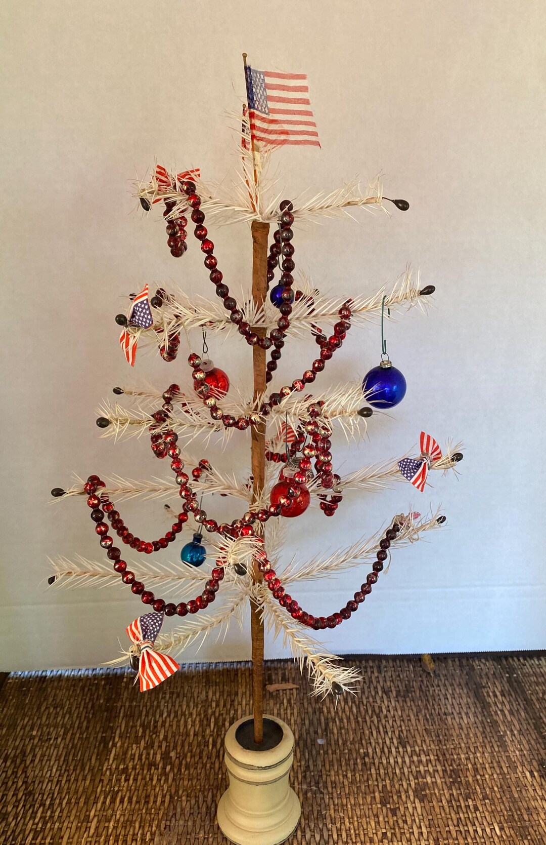 Vintage Feather Tree White, Patriotic ,reproduction Circa 1990 ...